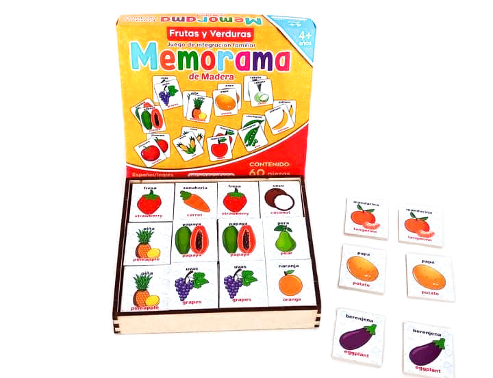 Memorama frutas y verduras| Didactimego