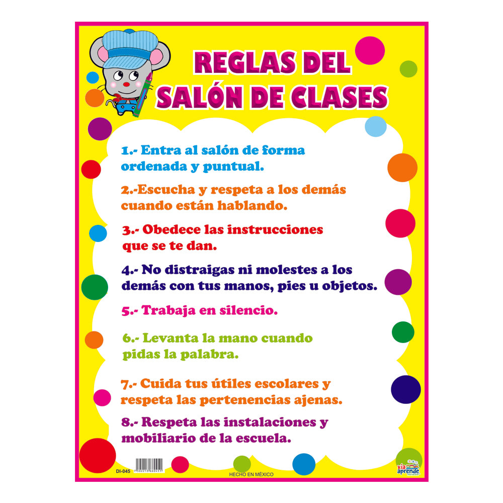 Lámina de las Reglas del Salón de Clases| Didactimego